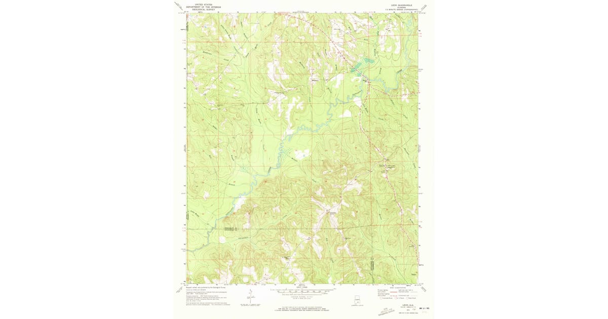1971 Map of Leon, Crenshaw County, AL — High-Res | Pastmaps