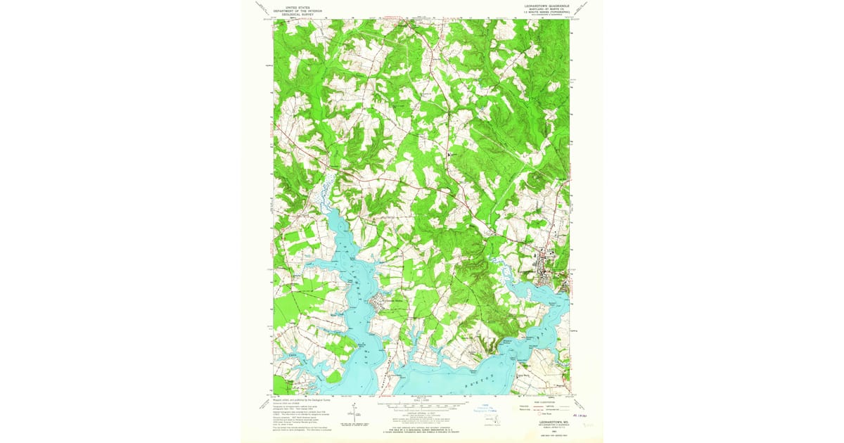 1963 Map of Leonardtown, MD — High-Res | Pastmaps