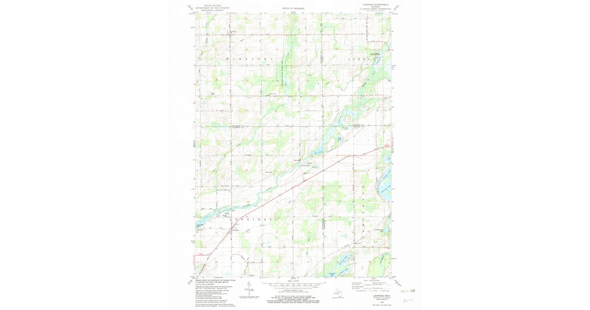 1982 Map of Leonidas, St. Joseph County, MI — High-Res | Pastmaps