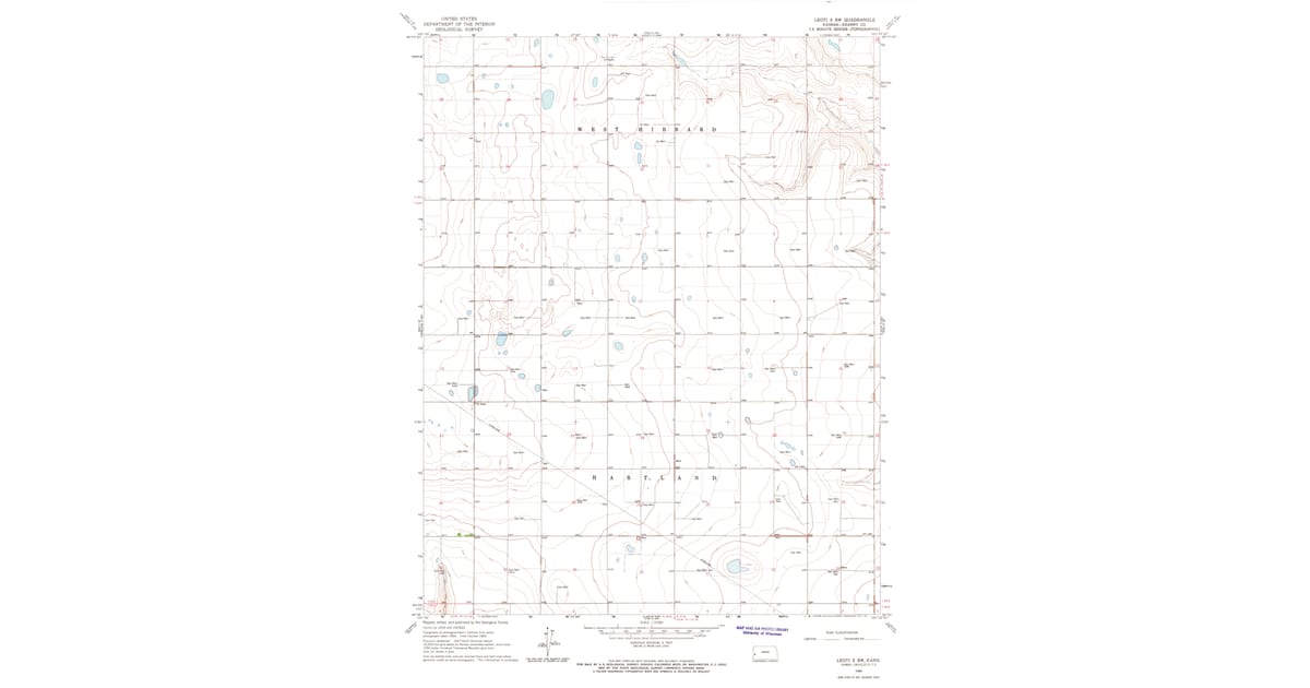 1966 Map of Leoti 3 SW, Kearny County, KS — High-Res | Pastmaps