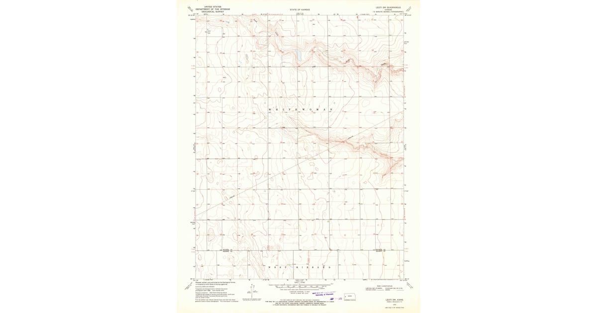 1970 Map of Leoti SW, Wichita County, KS — High-Res | Pastmaps
