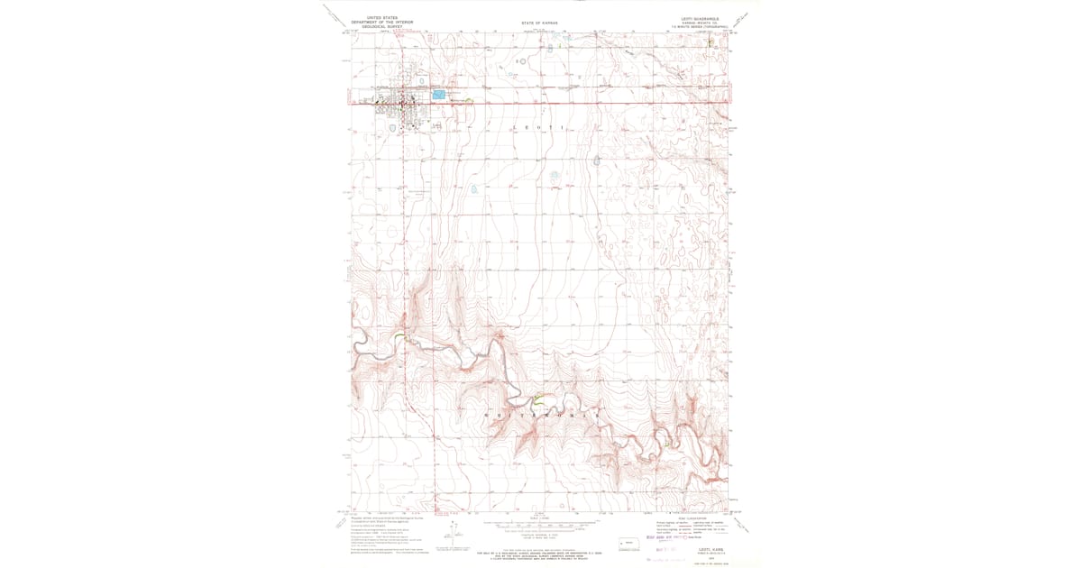 1970 Map of Leoti, KS — High-Res | Pastmaps