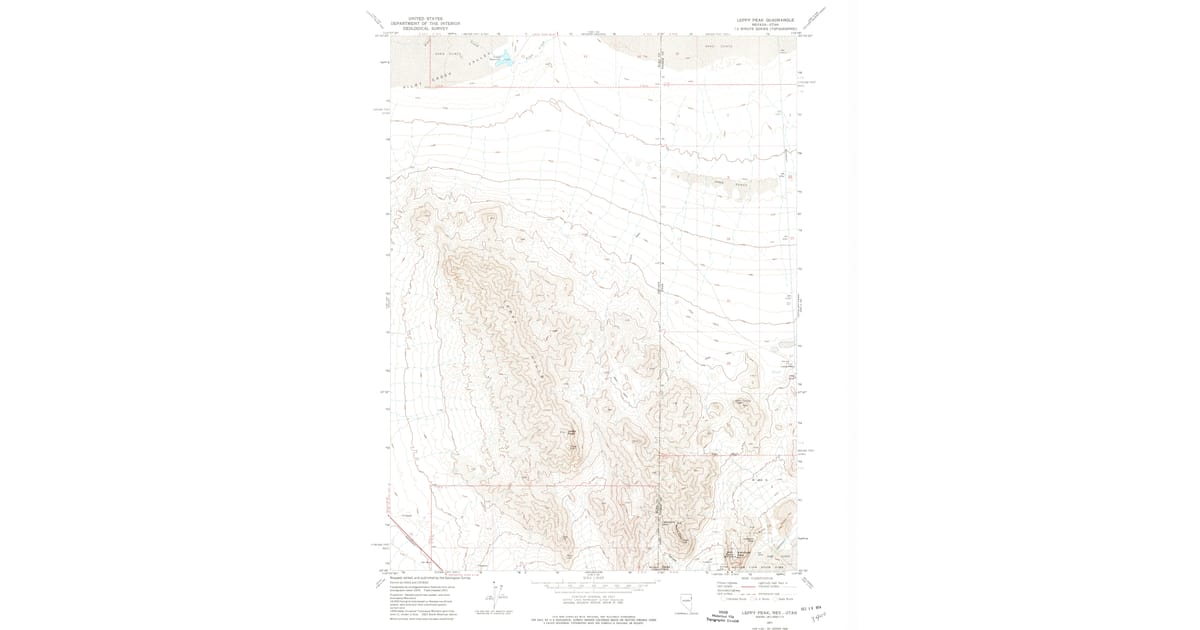1971 Map of Leppy Peak, Elko County, NV — High-Res | Pastmaps