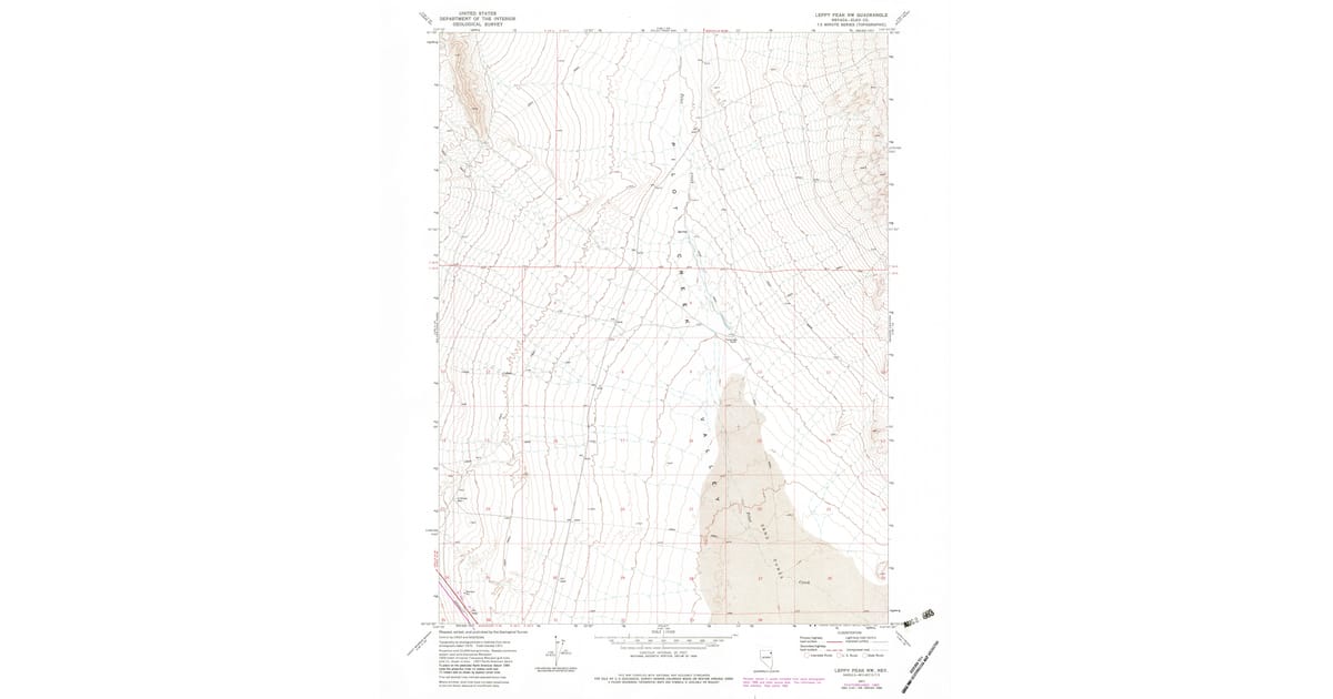 1971 Map of Leppy Peak NW, Elko County, NV — High-Res, 1983 Print ...