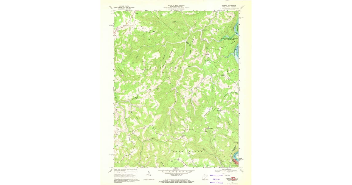 1968 Map of Lerona, Mercer County, WV — High-Res | Pastmaps