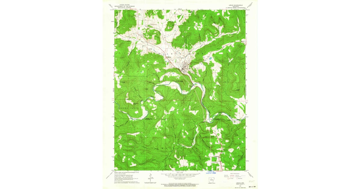1963 Map of Leslie, AR — High-Res | Pastmaps