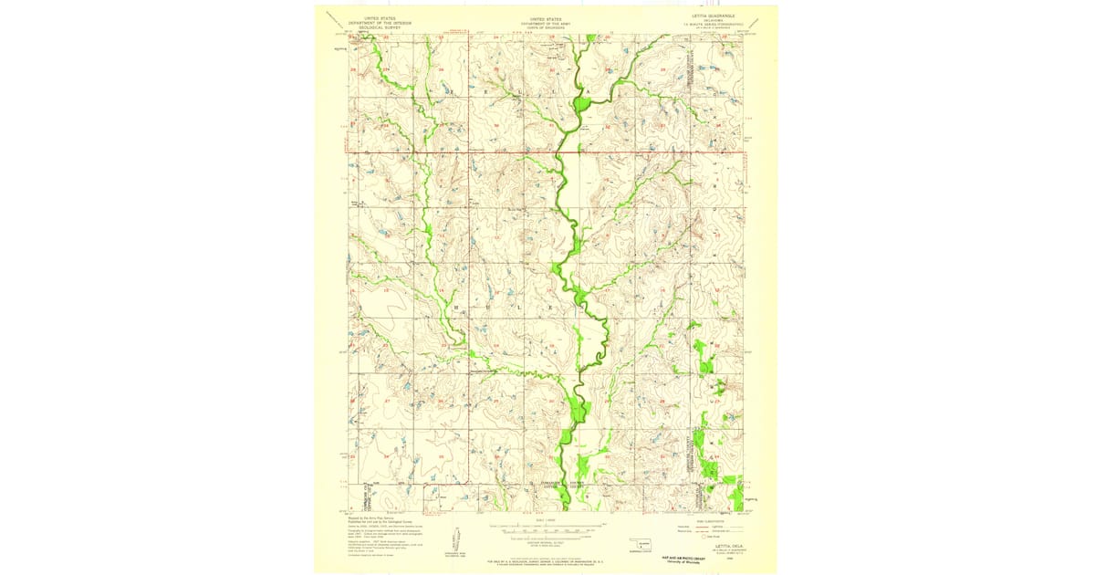 1956 Map of Letitia, Comanche County, OK — High-Res | Pastmaps