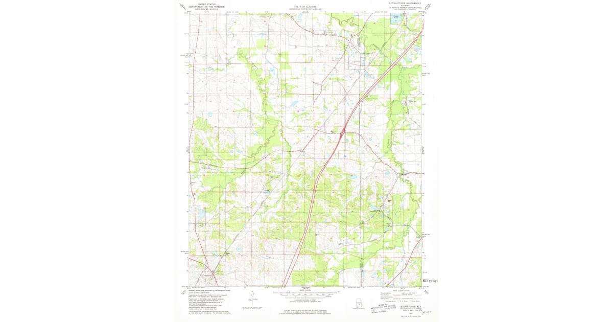 1981 Map of Letohatchee, Lowndes County, AL — High-Res | Pastmaps