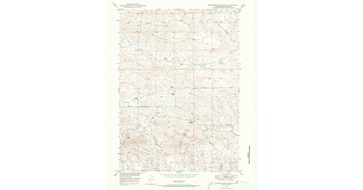 1949 Map of Leuenberger Ranch, Converse County, WY — High-Res | Pastmaps