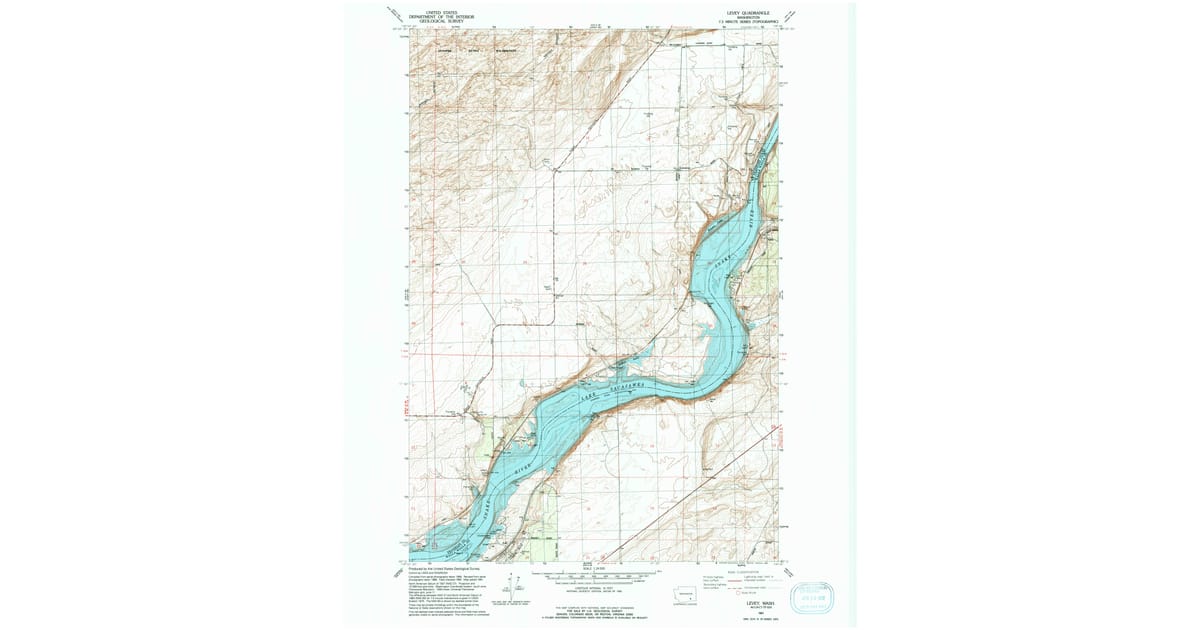 1991 Map of Levey, Franklin County, WA — High-Res | Pastmaps