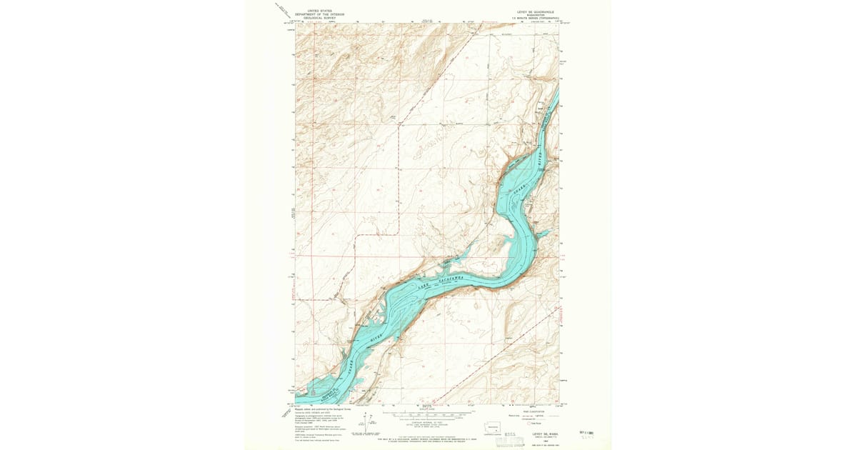 1964 Map of Levey SE, Franklin County, WA — High-Res | Pastmaps