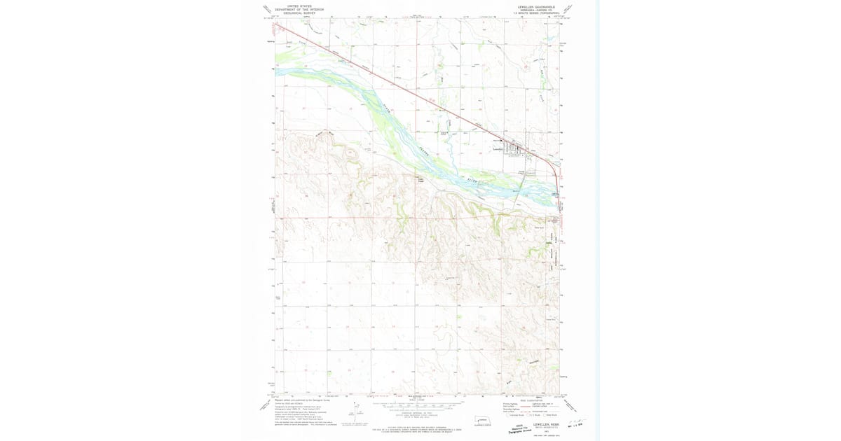 1971 Map of Lewellen, NE — High-Res | Pastmaps