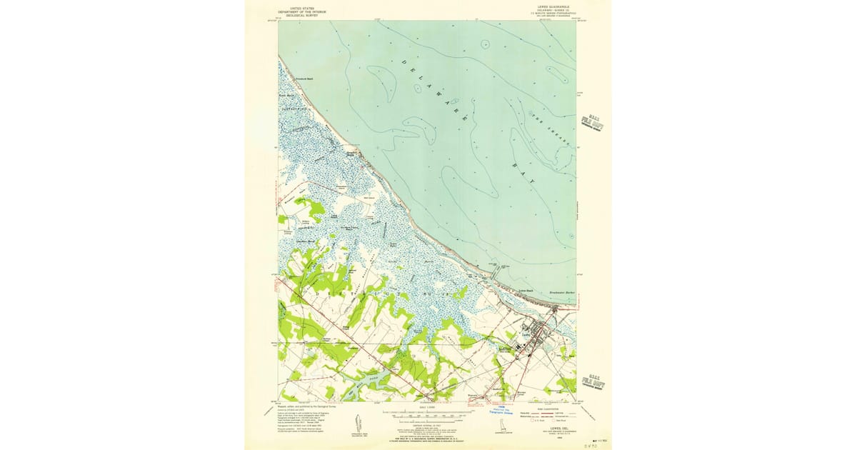 1954 Map of Lewes, DE — High-Res | Pastmaps