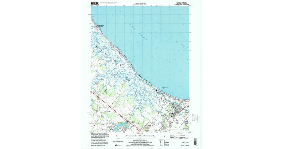 1997 Map of Lewes, DE — High-Res | Pastmaps