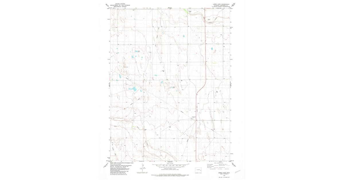 1982 Map of Lewis Lake, Cheyenne County, CO — High-Res | Pastmaps