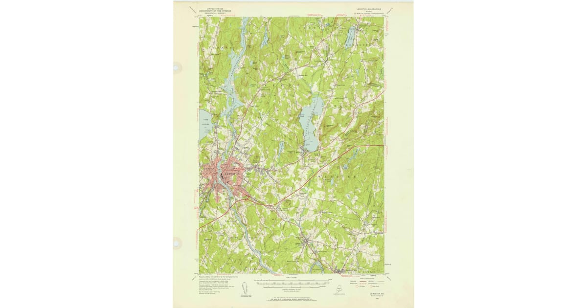 1956 Map of Lewiston, ME — High-Res | Pastmaps