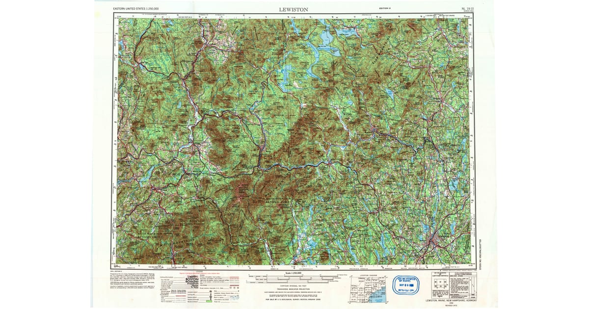 1956 Map of Lewiston, ME — High-Res | Pastmaps