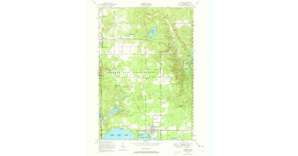 1950 Map of Lewiston, MI — High-Res | Pastmaps