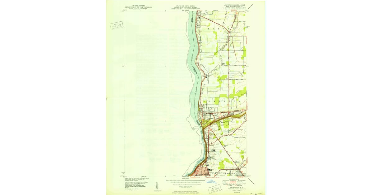 1950 Map of Lewiston, Niagara County, NY — High-Res | Pastmaps