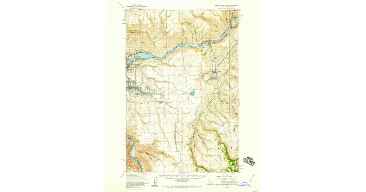 1958 Map of Lewiston Orchards, Nez Perce County, ID — High-Res | Pastmaps