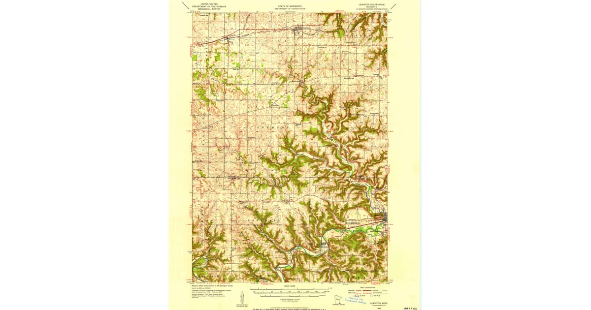 Old Maps of Lewiston, MN for Hiking & Exploration | Pastmaps