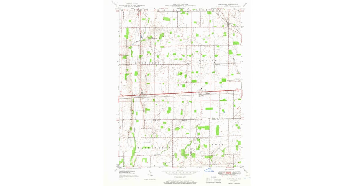 Old Historical Maps of Lewisville, IN | Pastmaps