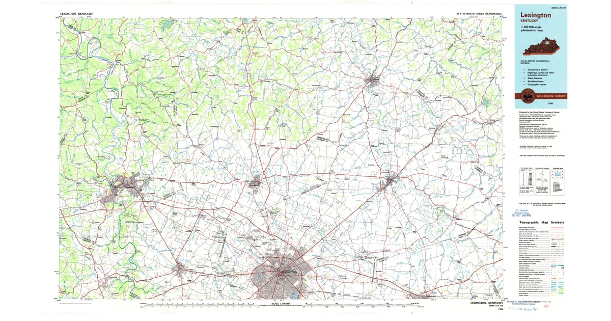 1986 Map of Lexington, KY — High-Res | Pastmaps