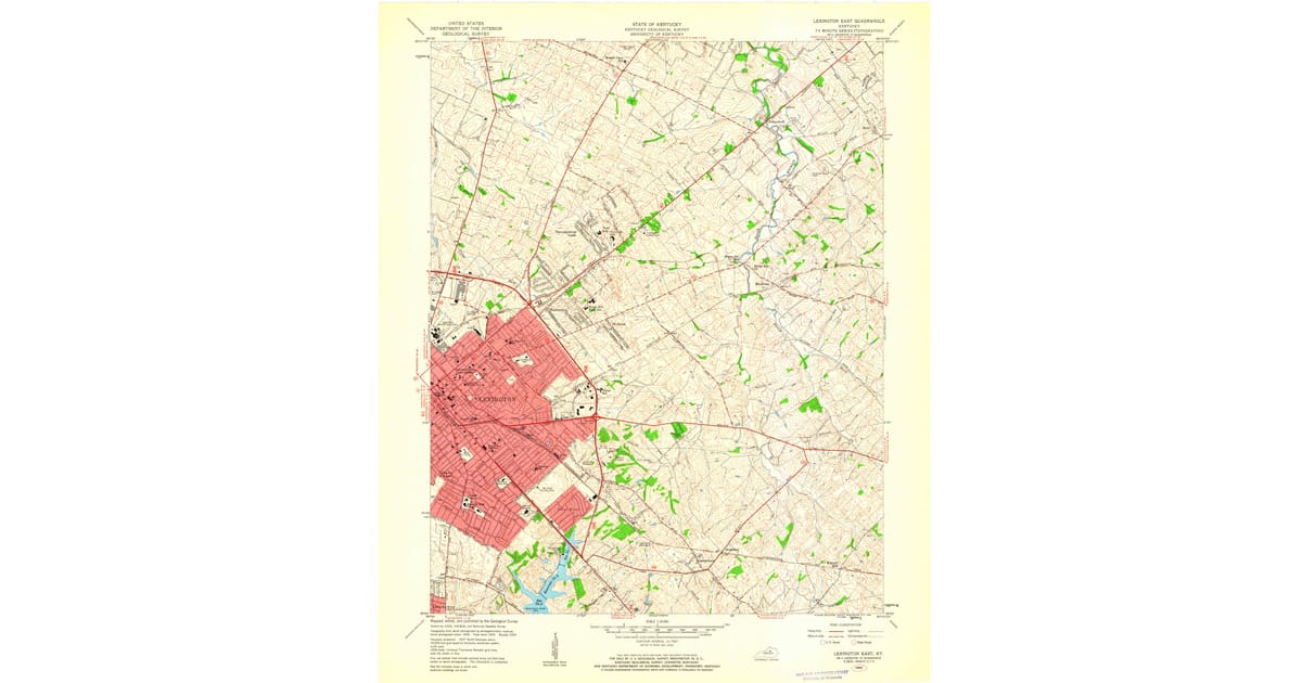 1959 Map of Lexington East, Fayette County, KY — High-Res | Pastmaps