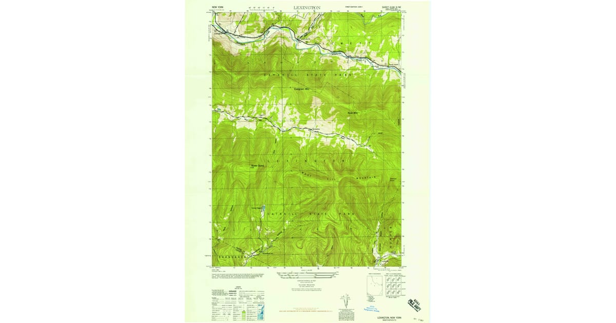 1946 Map of Lexington, Greene County, NY — High-Res | Pastmaps
