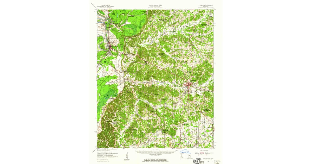 1957 Map of Lexington, MS — High-Res | Pastmaps