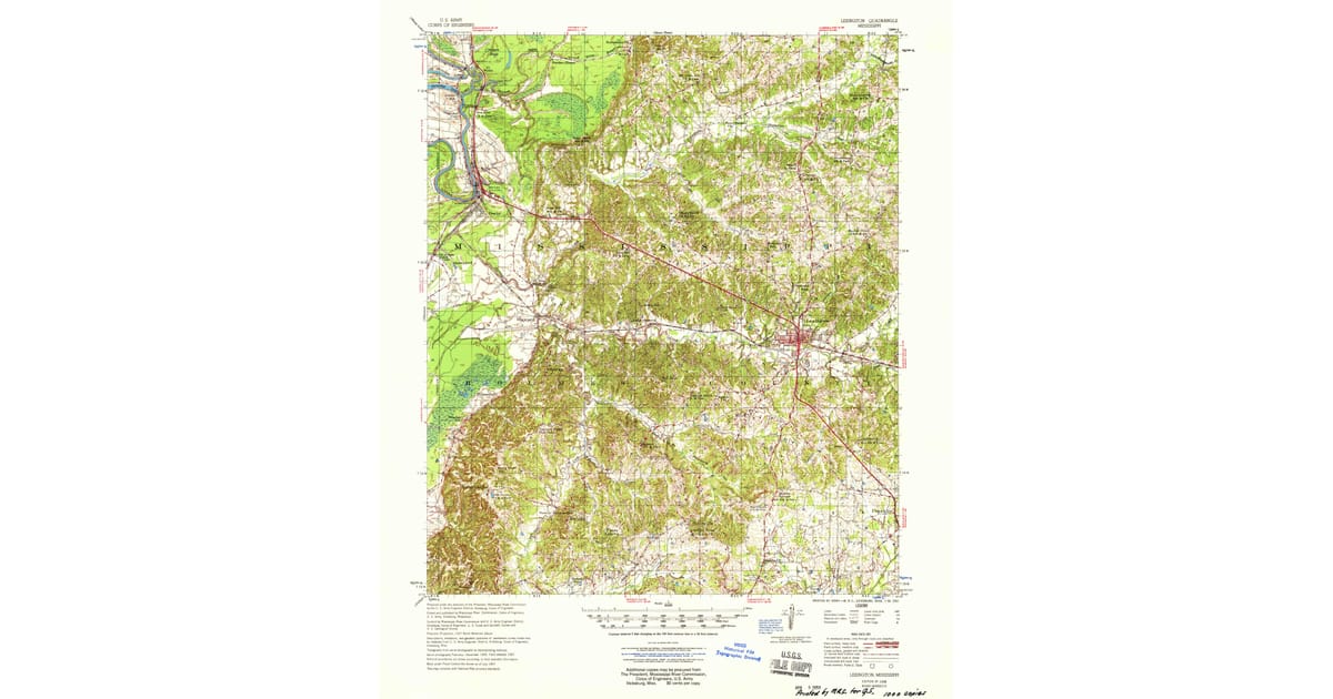 1958 Map of Lexington, MS — High-Res | Pastmaps