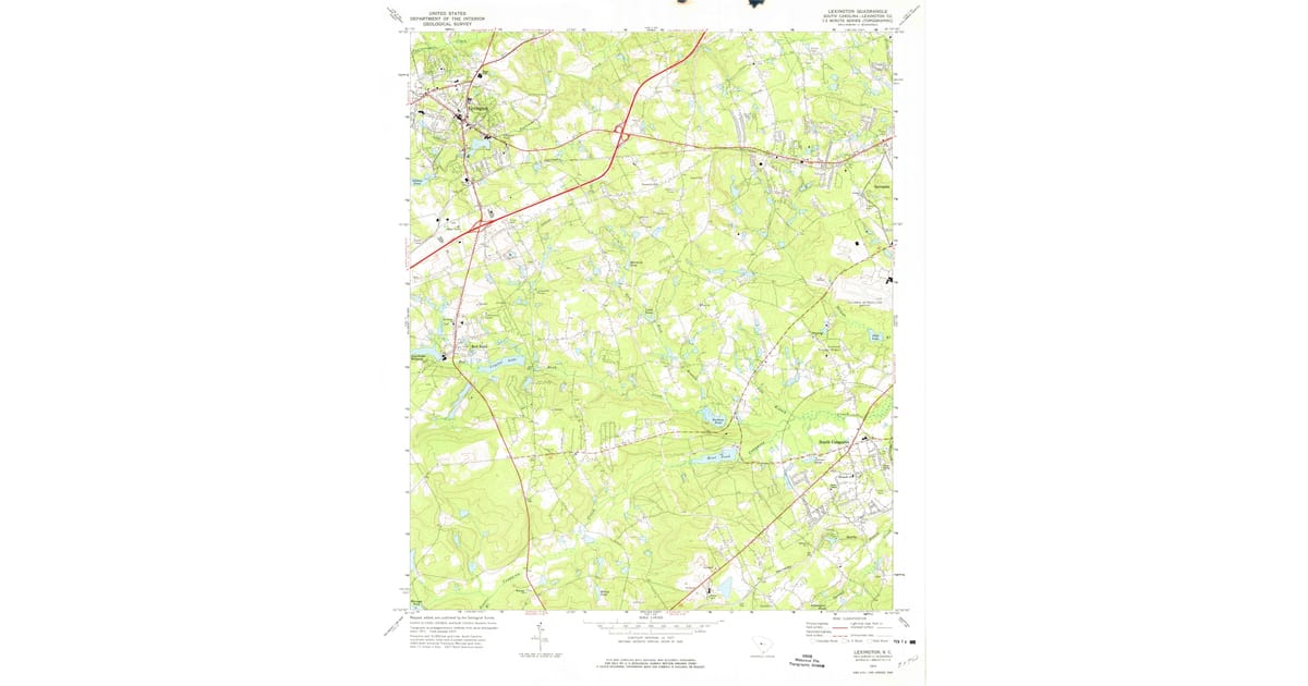 1972 Map of Lexington, SC — High-Res | Pastmaps