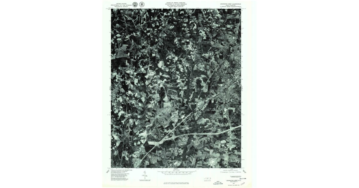 1977 Map of Lexington West, Davidson County, NC — High-Res | Pastmaps