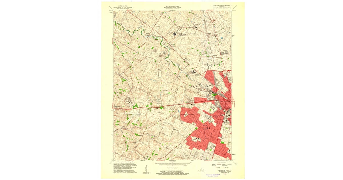 1959 Map of Lexington West, Fayette County, KY — High-Res | Pastmaps