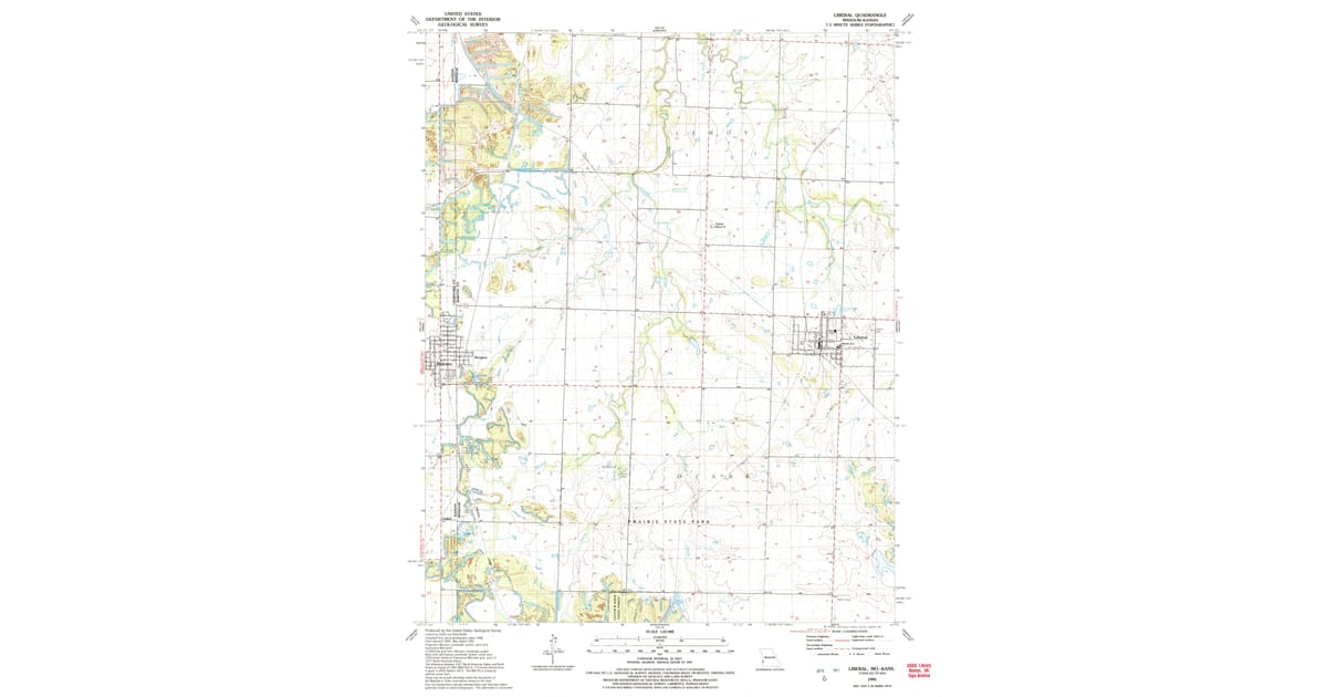 1991 Map of Liberal, MO — High-Res | Pastmaps