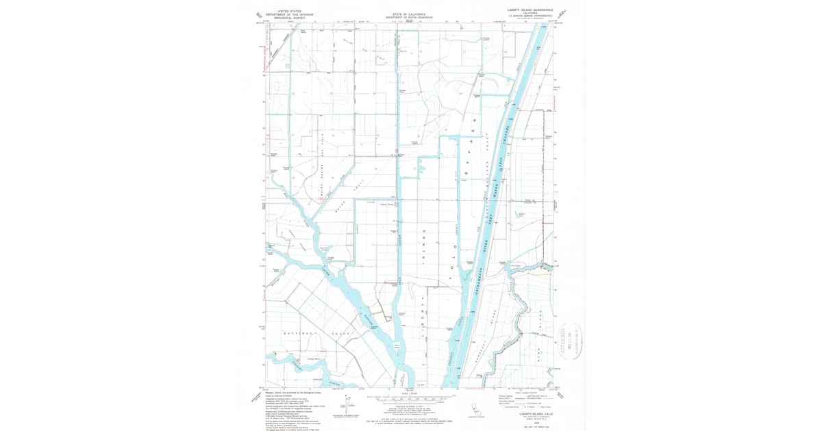 1978 Map of Liberty Island, Solano County, CA — High-Res | Pastmaps