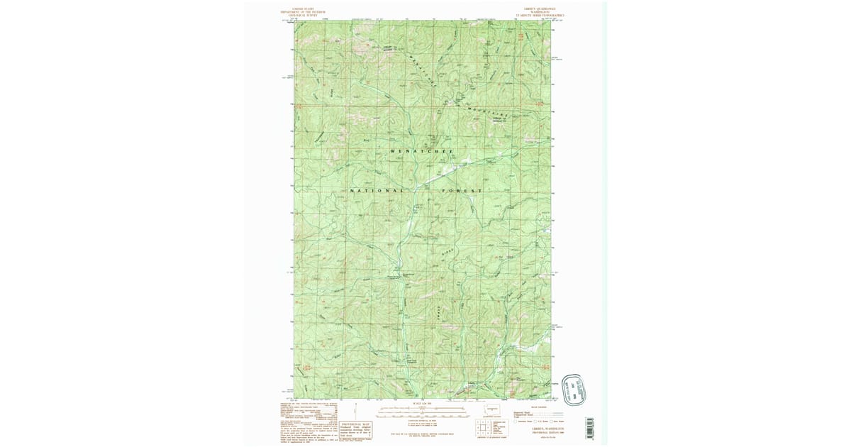 1989 Map of Liberty, Kittitas County, WA — High-Res | Pastmaps