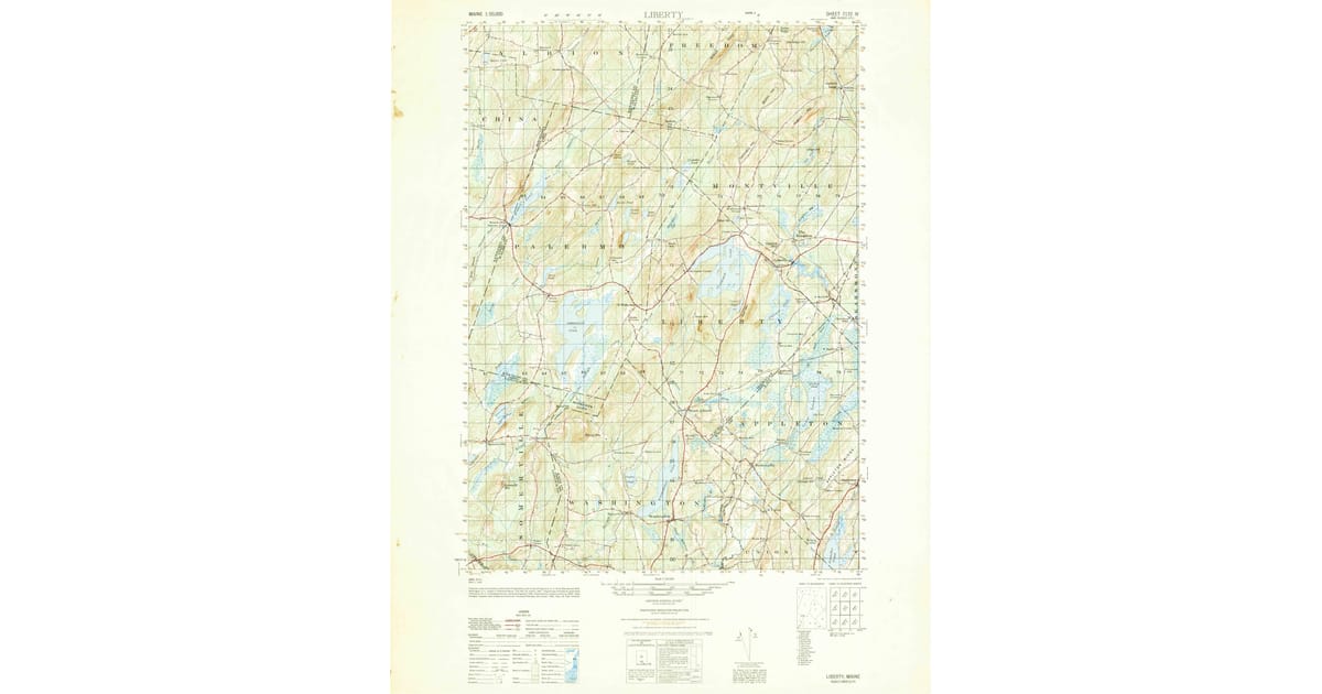 1950 Map of Liberty, Waldo County, ME — High-Res | Pastmaps