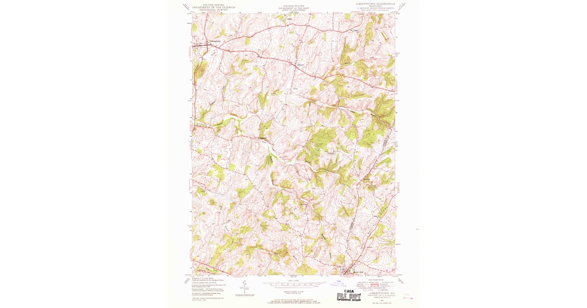 1944 Map of Libertytown, MD — High-Res | Pastmaps