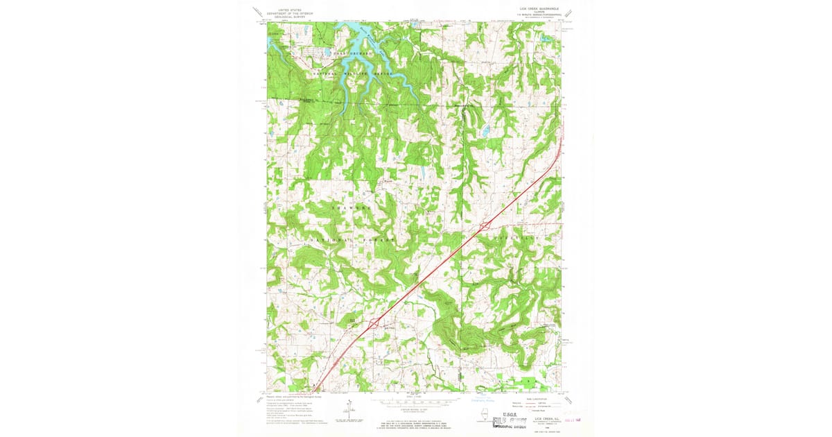1966 Map of Lick Creek, Union County, IL — High-Res | Pastmaps