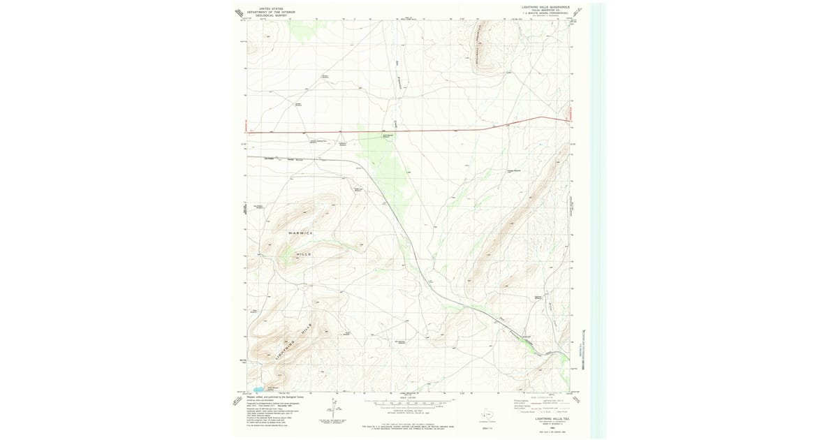1983 Map of Lightning Hills, Brewster County, TX — High-Res | Pastmaps