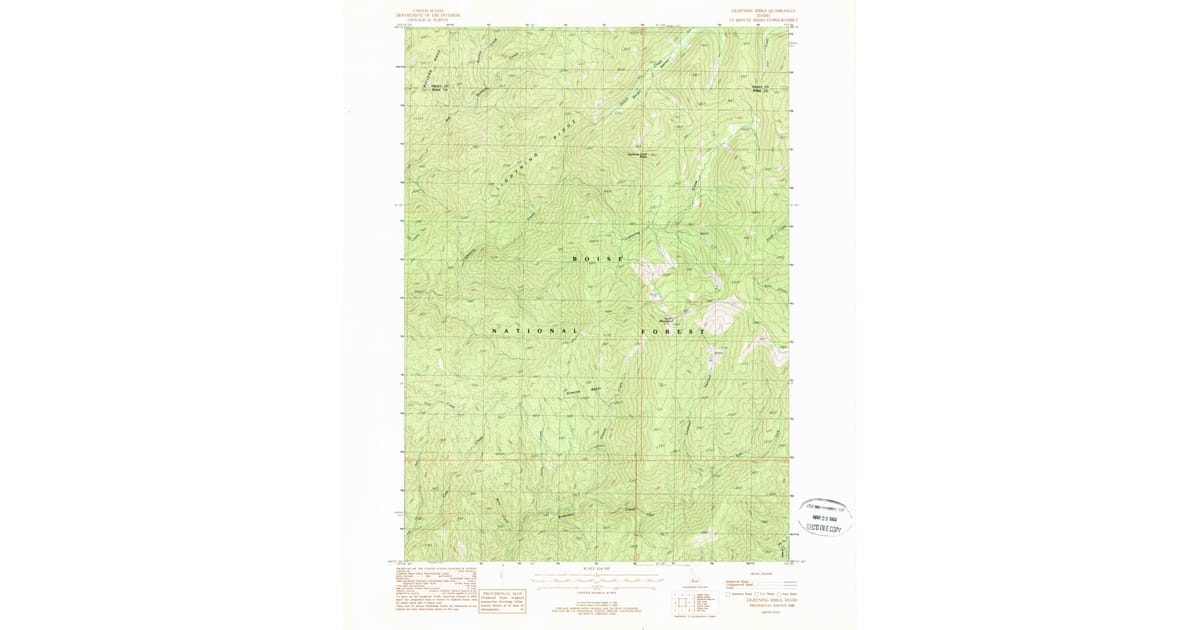 1988 Map of Lightning Ridge, Boise County, ID — High-Res | Pastmaps