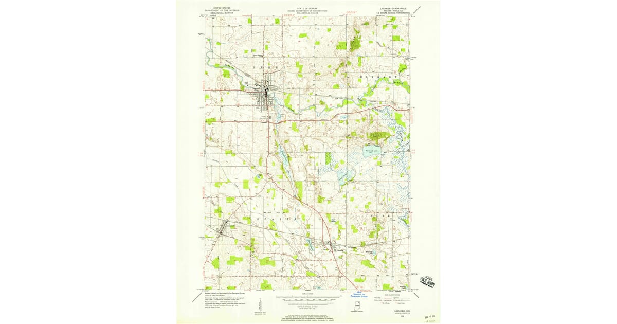 1956 Map of Ligonier, IN — High-Res | Pastmaps