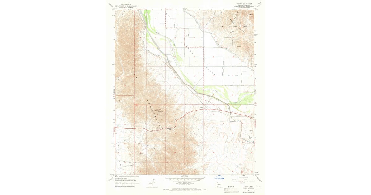 1965 Map of Ligurta, Yuma County, AZ — High-Res | Pastmaps