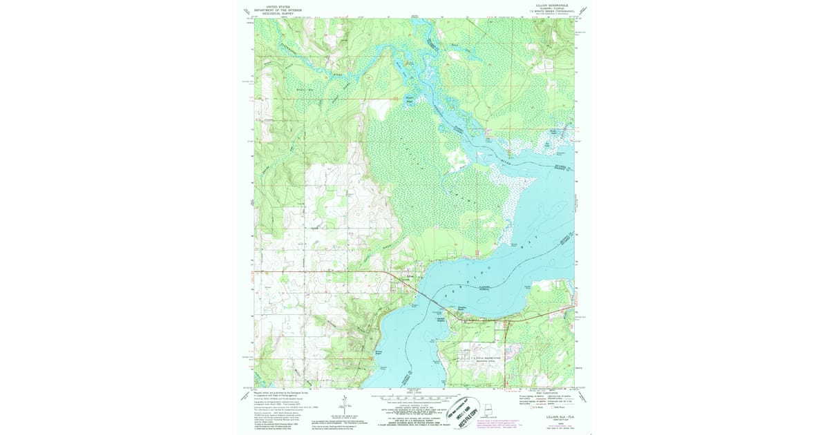1970 Map of Lillian, AL — High-Res, 1988 Print #2 | Pastmaps