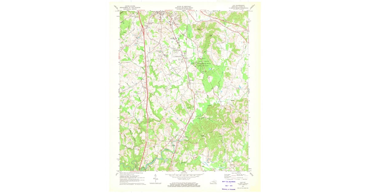 1970 Map of Lily, Laurel County, KY — High-Res | Pastmaps