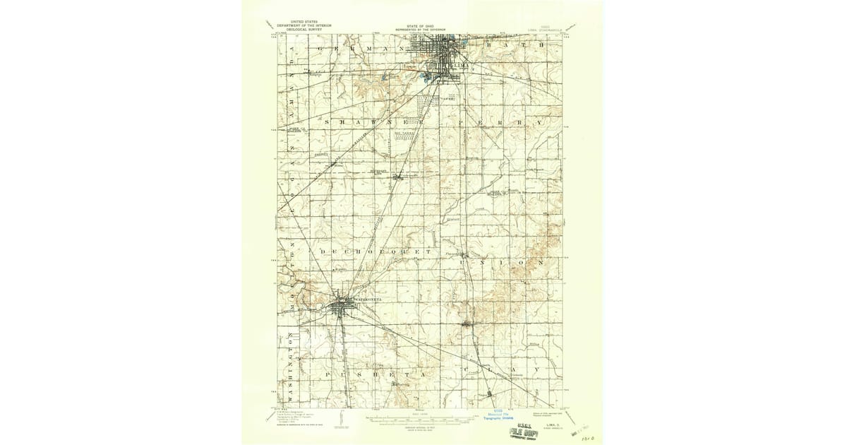 Old Maps of Allen County, OH for Hiking & Exploration | Pastmaps