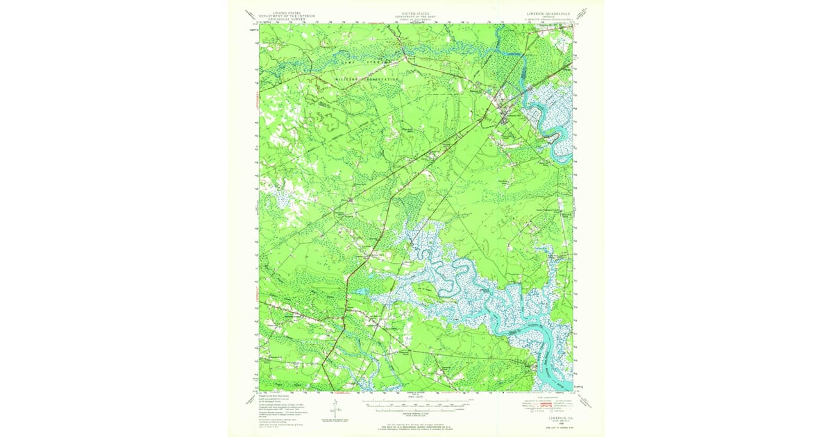 1948 Map of Limerick, Liberty County, GA — High-Res | Pastmaps