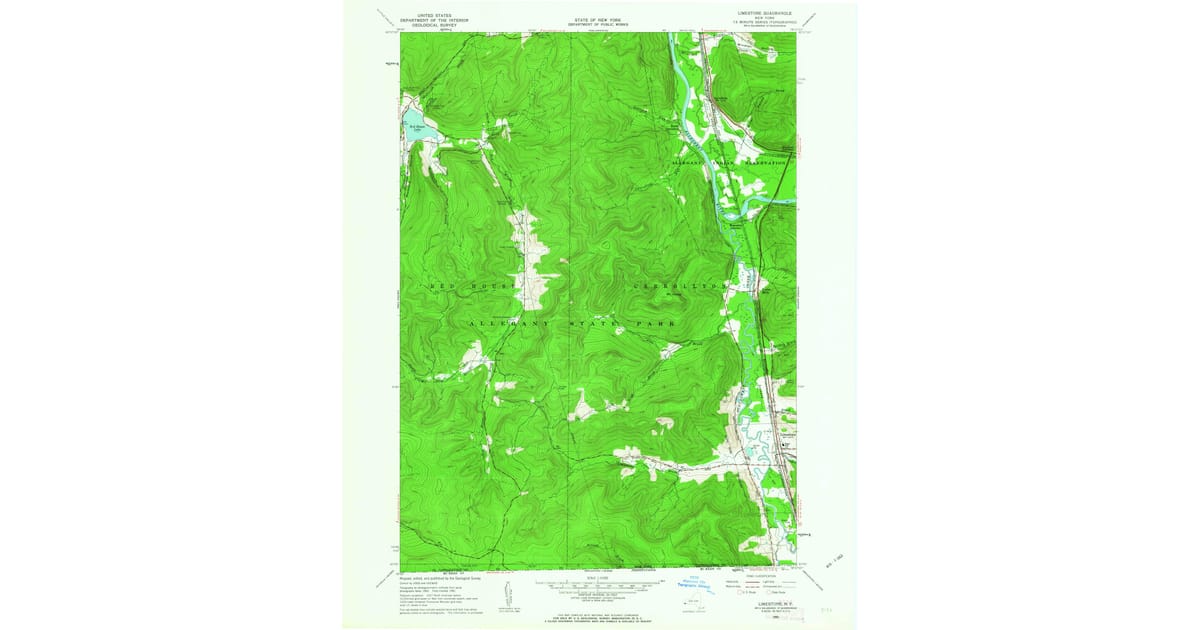 1961 Map of Limestone, NY — High-Res | Pastmaps