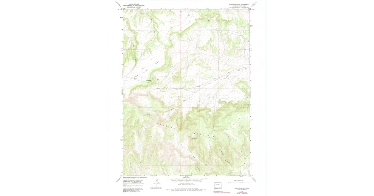 1966 Map of Limestone Hill, Moffat County, CO — High-Res, 1983 Print ...